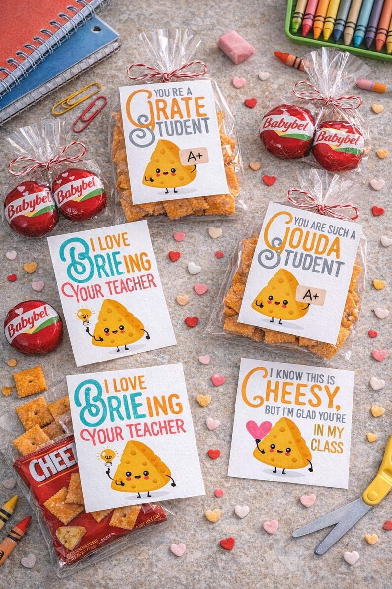 Printable Valentine’s Cards for Students, Cheese Pun Classroom ...