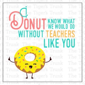 Teacher Appreciation Tags Printable, Donut-themed Thank You, I Donut ...