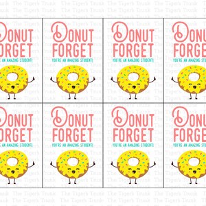 Donut Theme Class Party Favors, End of Year Cards for Students From ...
