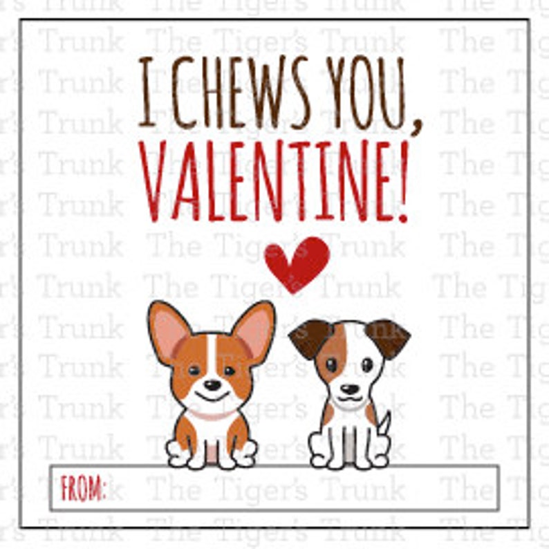 Puppy Valentines Printable Valentine Tags for Kids Printable - Etsy