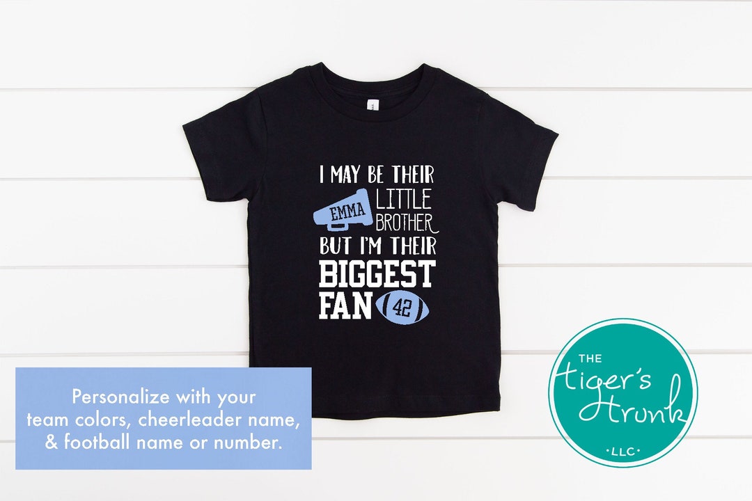 Personalized Football and Cheer Brother Shirt, Little Brother, Biggest ...