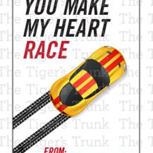 Racecar Valentines Day Card, Classmate Valentine, I Wheelie Like You ...