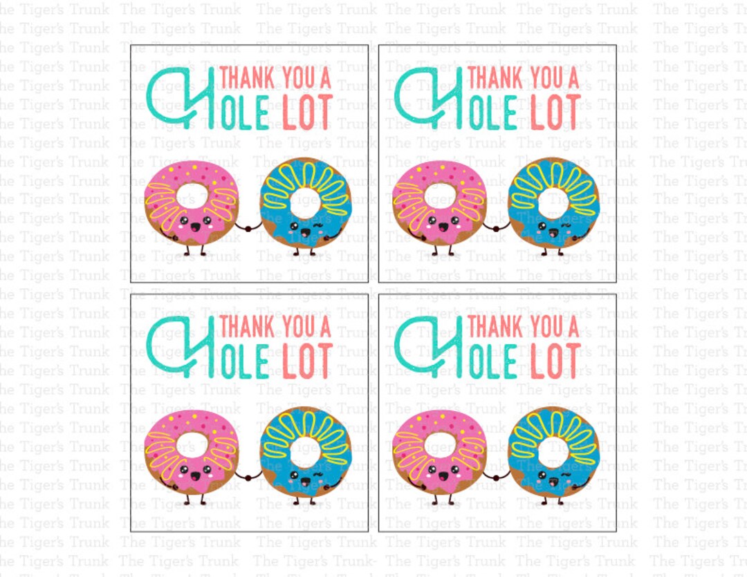 Donut Party Favor Bag Tags, Instant Download Sweet Treat Party Favors ...