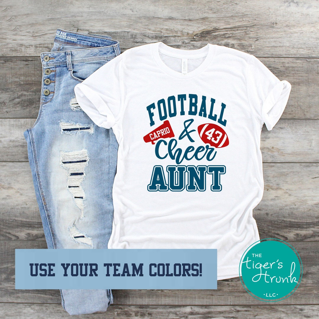 Personalized Football & Cheer Aunt Shirt: Custom Team Colors - Etsy