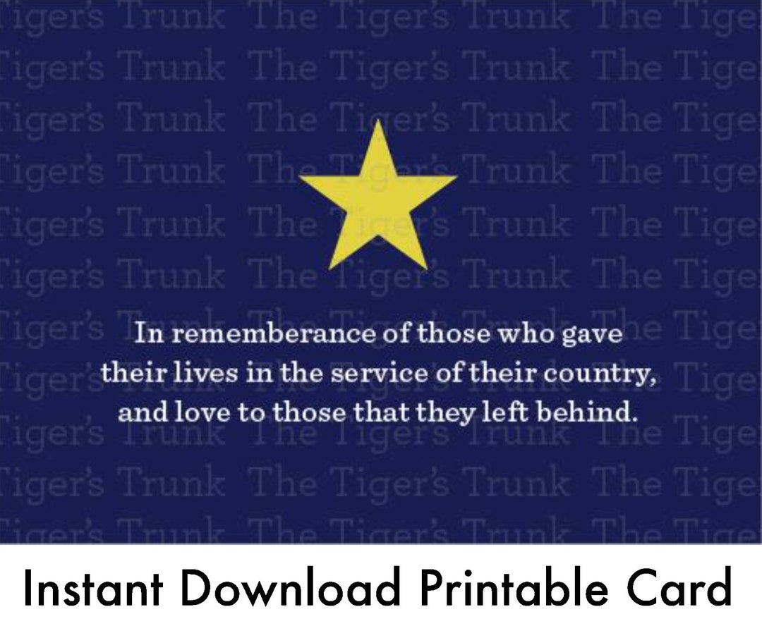 Printable Memorial Day Card, Honoring the Fallen, Remembrance Card ...
