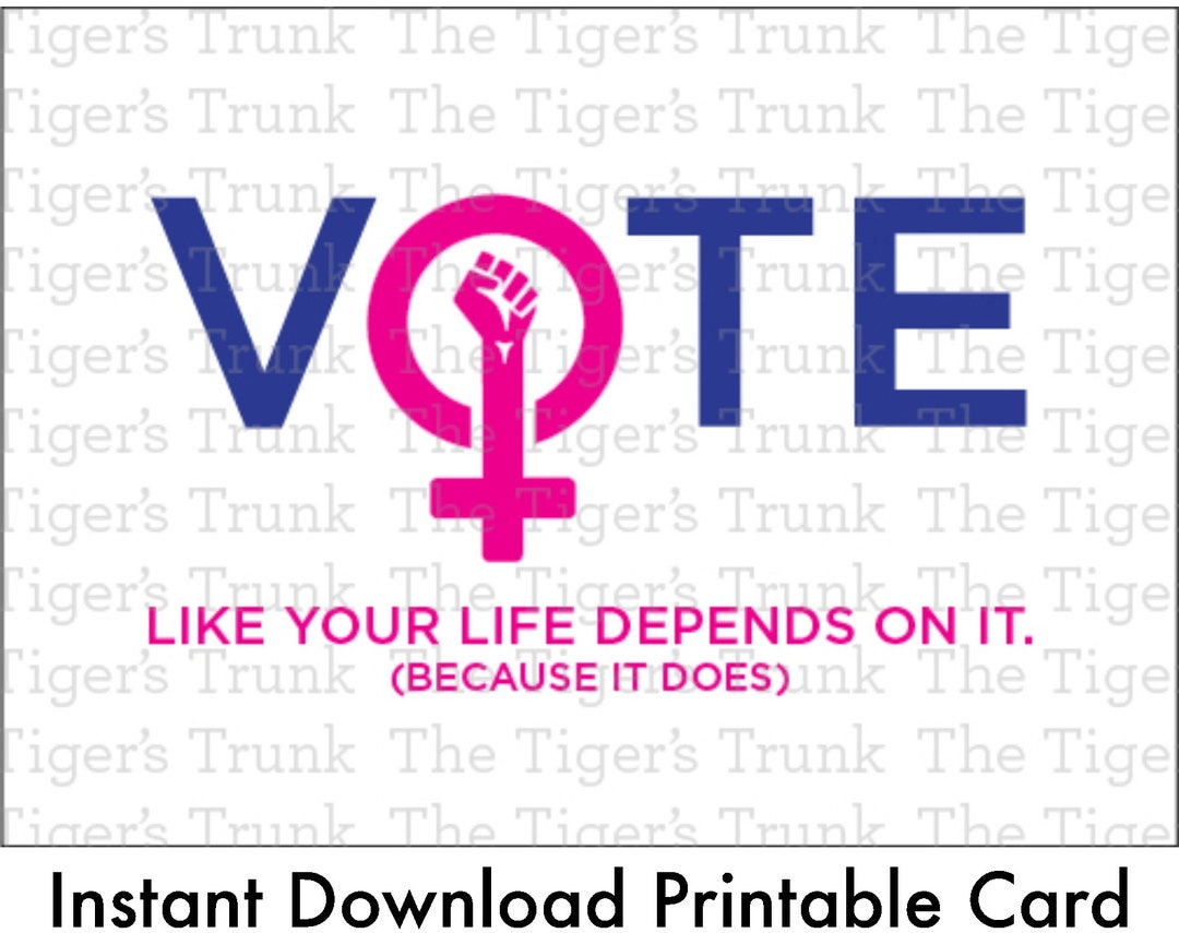 Inspirational Gender Equality Printable Voting Cards, VOTE Like Your ...