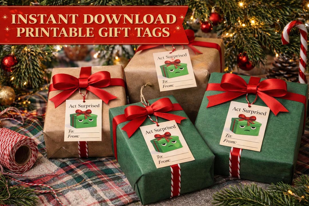 Instant Download Printable Christmas Gift Tags, Funny Holiday Gift Tags ...