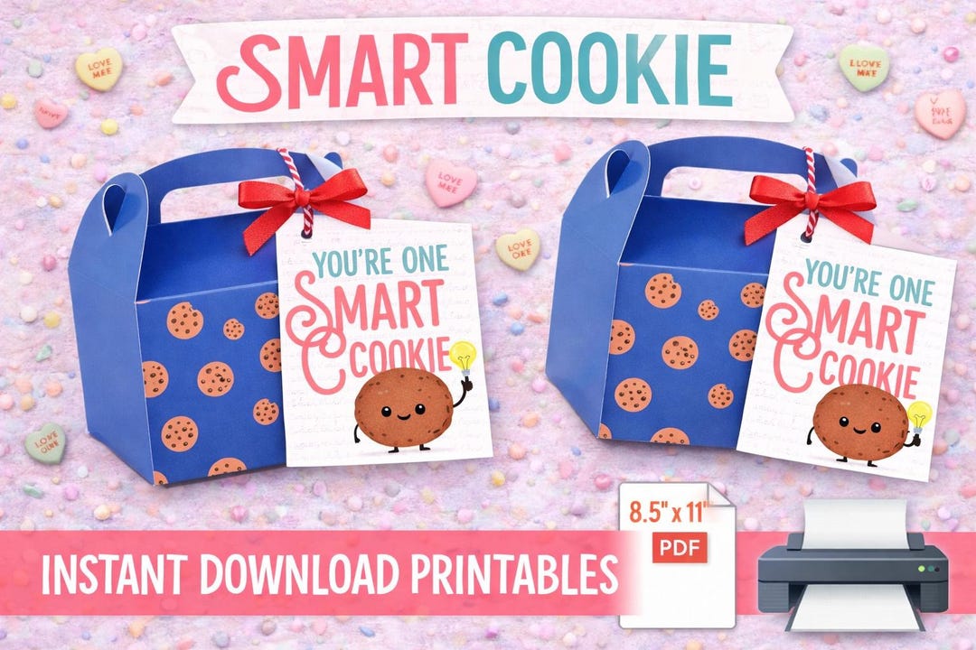 Cookie Valentine Cards Printable From Teacher, Instant Download ...