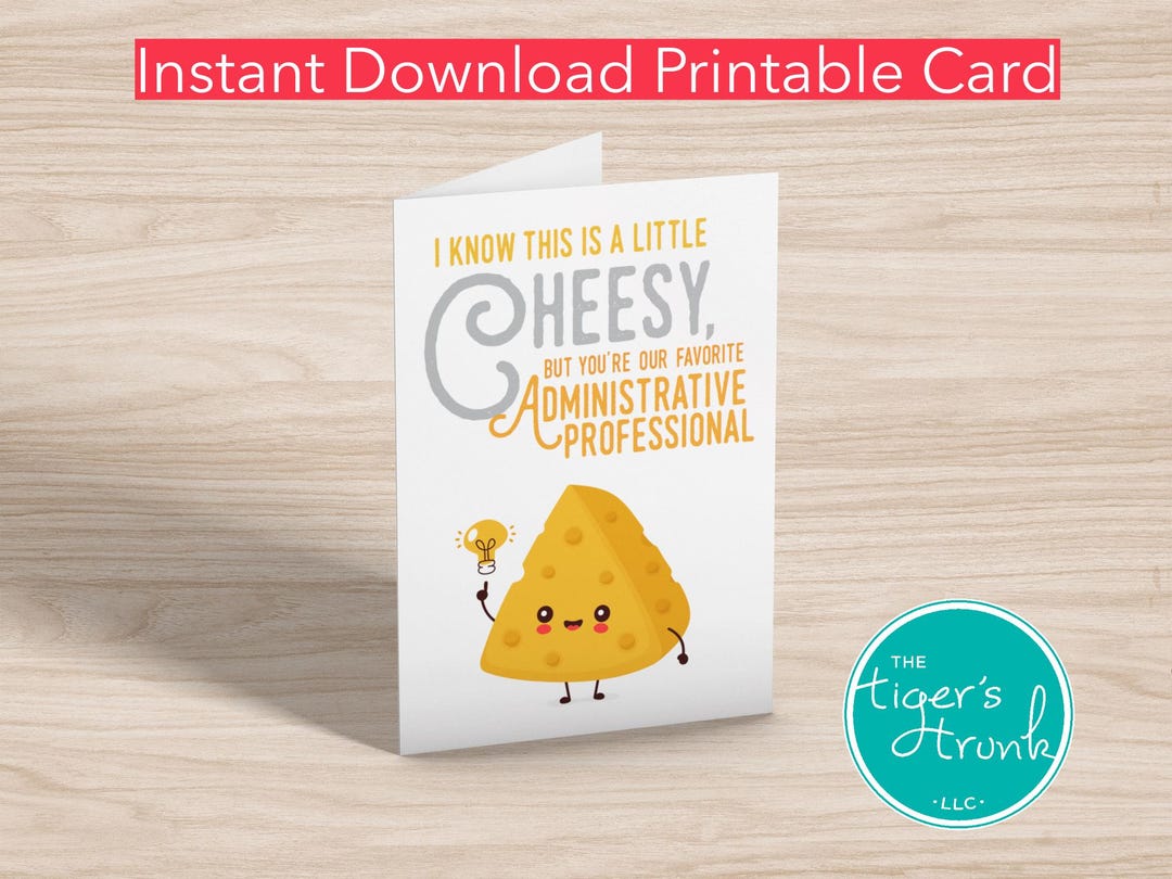 Printable Administrative Professional Appreciation Card, Instant ...