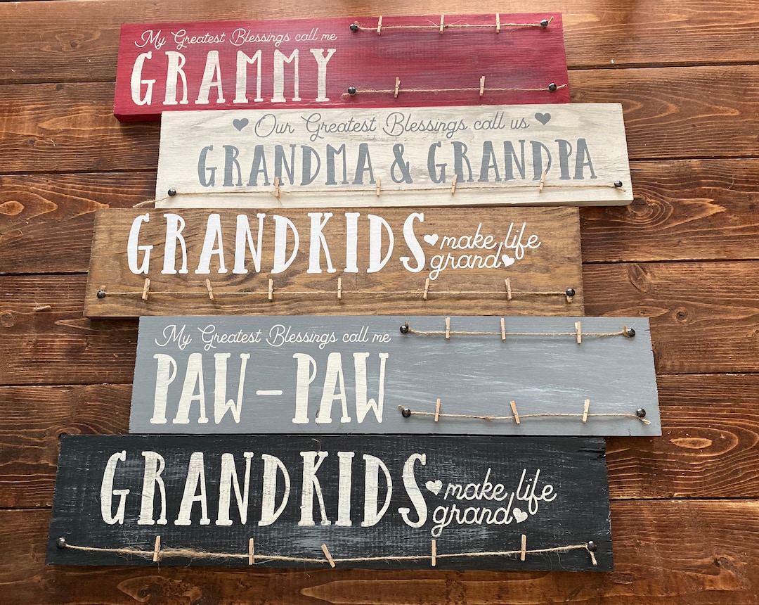 Grandkids Sign, Grandparent Sign, Grandma Birthday Gifts, Grandchildren ...