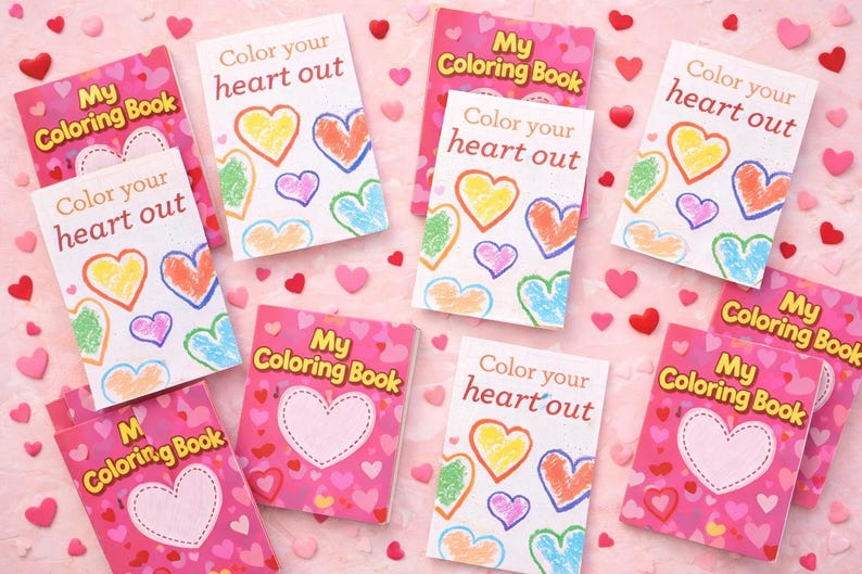 Kids Valentine Cards Printable, Color Your Heart Out, Classroom ...