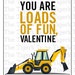 Construction Valentine Card for Kids Construction Trucks - Etsy