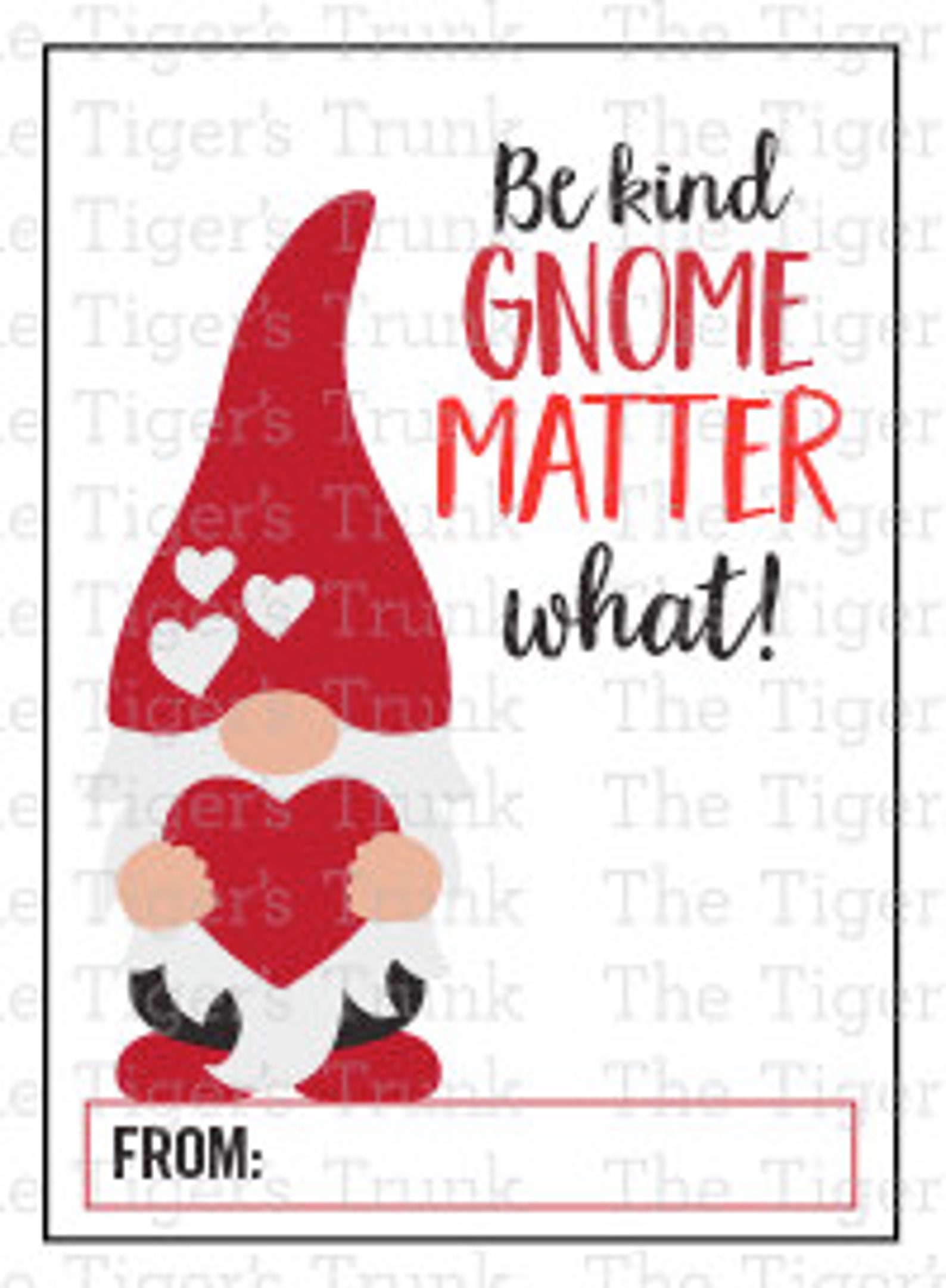 Printable Gnome Valentine Cards: Kids Classroom Exchange (digital ...