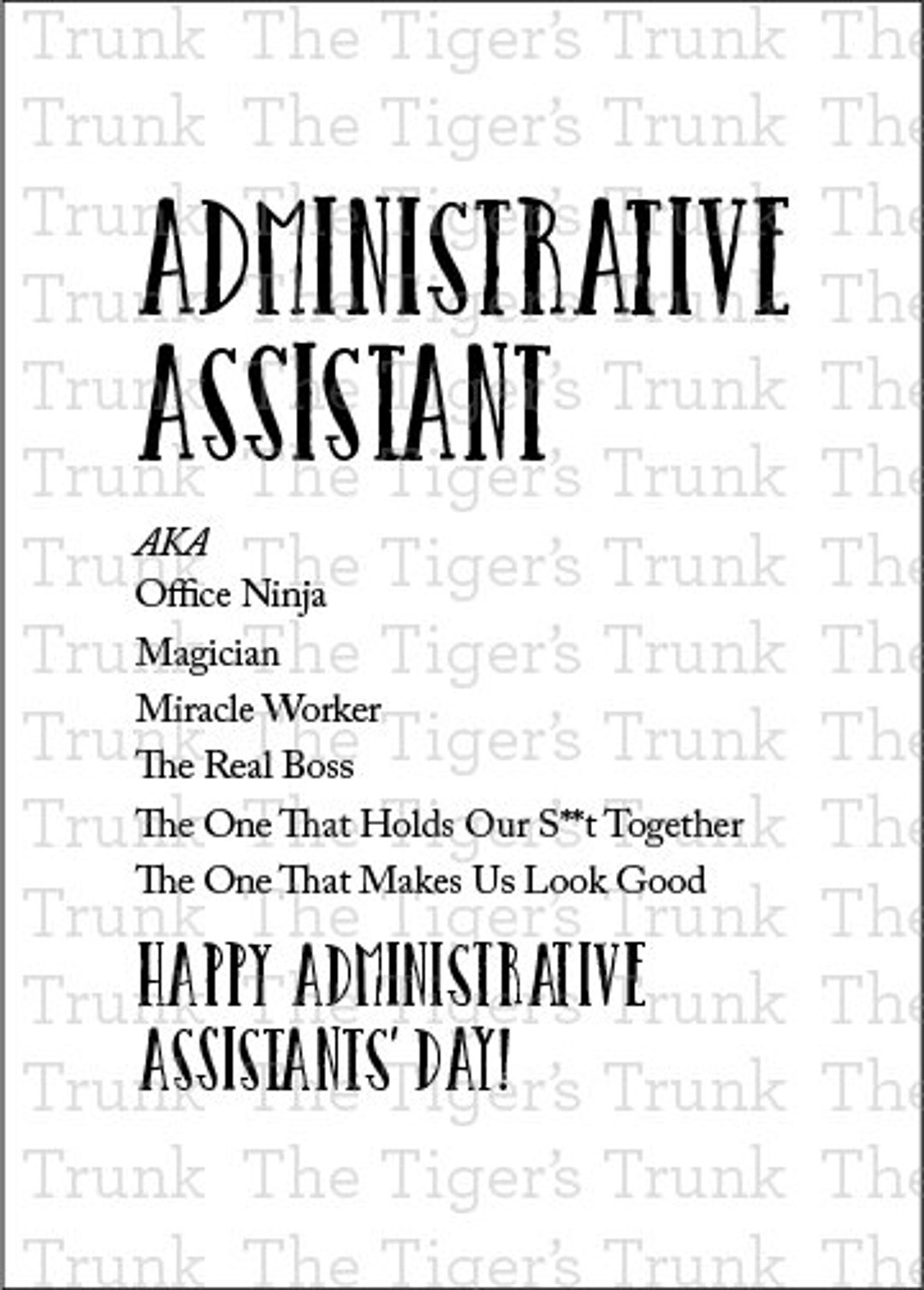 Printable Thank You Card Administrative Assistants Day - Etsy