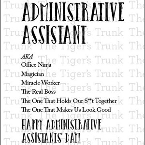 Printable Thank You Card, Administrative Assistants Day, Support ...