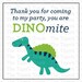 Dinosaur Birthday Favor Tags: Dino-mite Thank You Cards (PDF) - Etsy