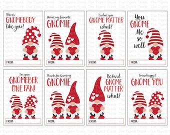 Gnome Printable Valentine Cards, Printable Valentine Card, My Favorite ...