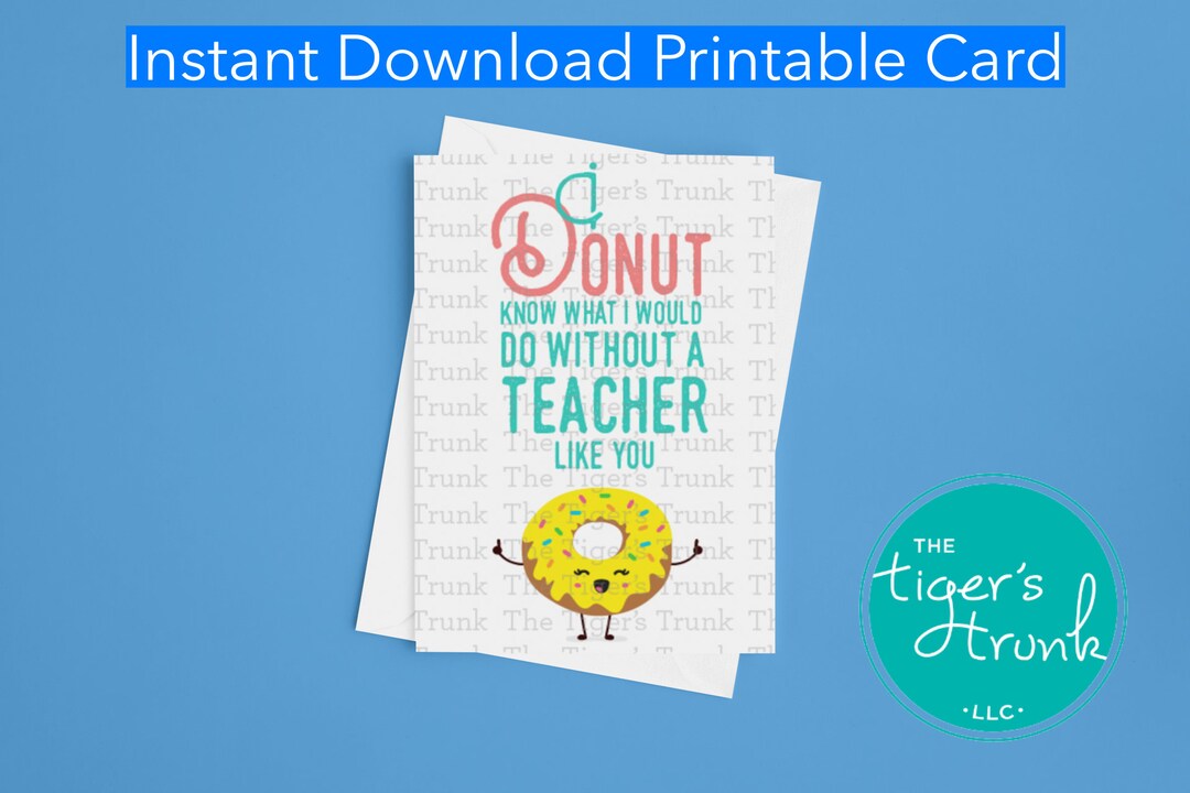 Teacher Appreciation Week Printable Card, Digital Thank You Card for ...