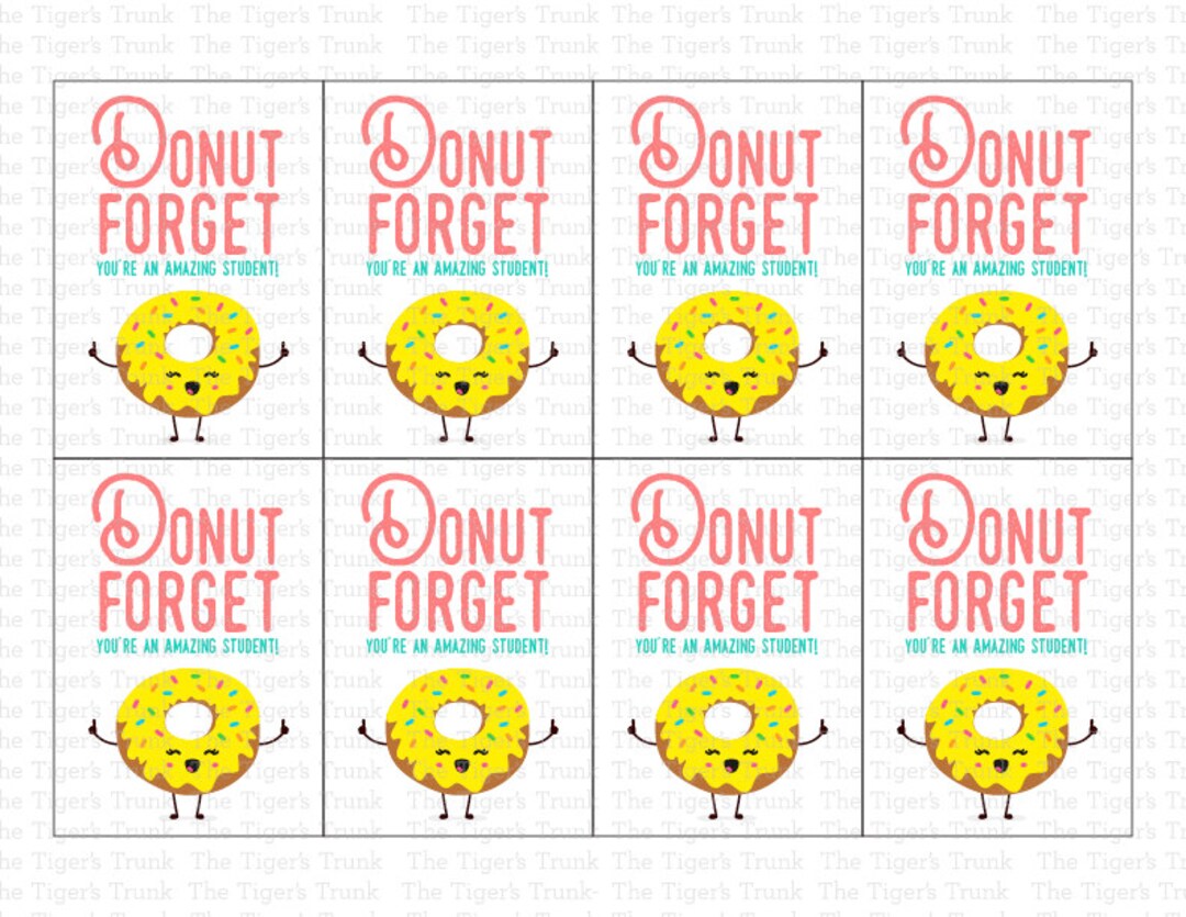 Donut Theme Class Party Favors, End of Year Cards for Students From ...