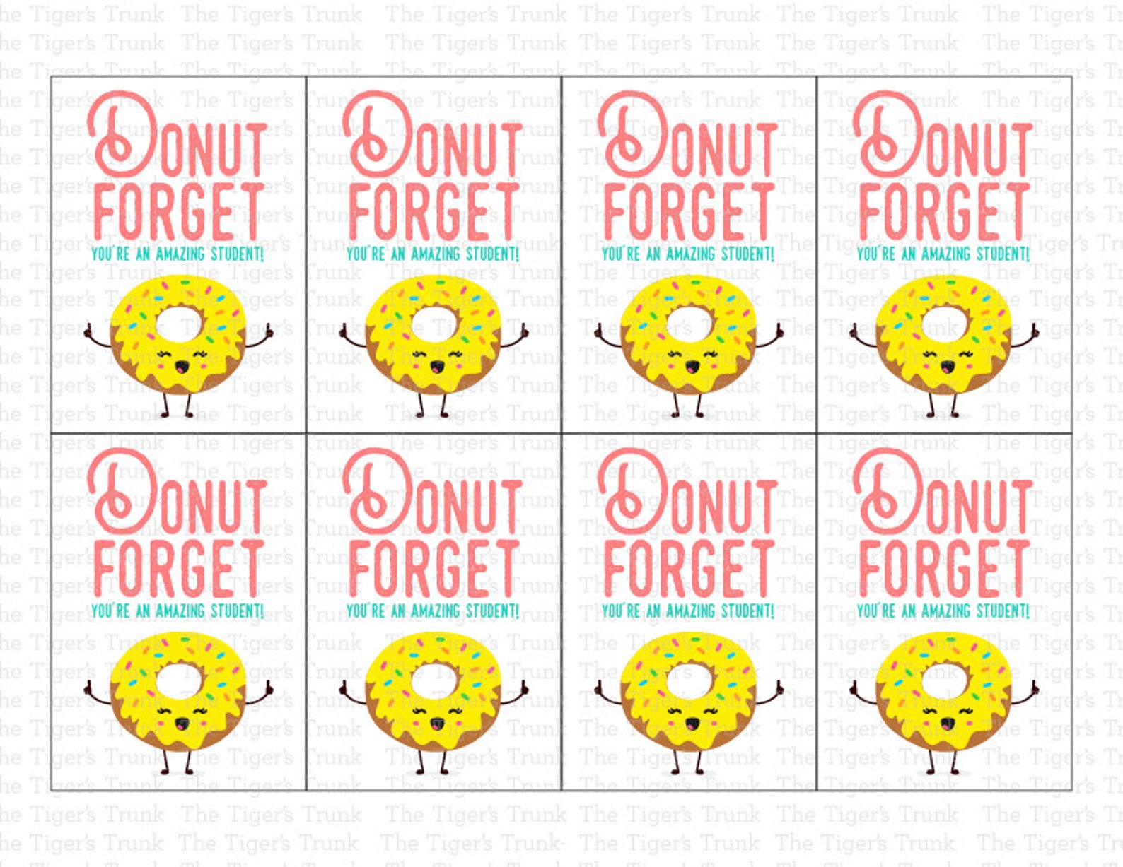 Donut Theme Class Party Favors End of Year Cards for Students - Etsy
