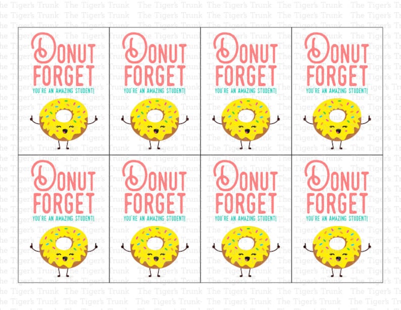 Donut Theme Class Party Favors End of Year Cards for Students - Etsy