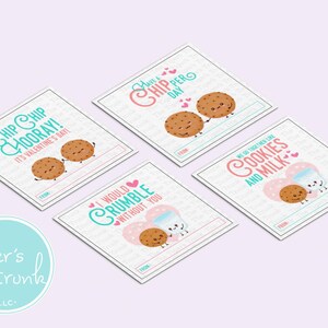 Cookie Valentine Tags for Kids, Printable Valentine Tags, Instant ...