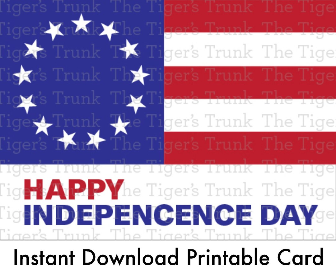 Printable 4th of July Card, 4th of July Greeting Card, Patriotic Card ...