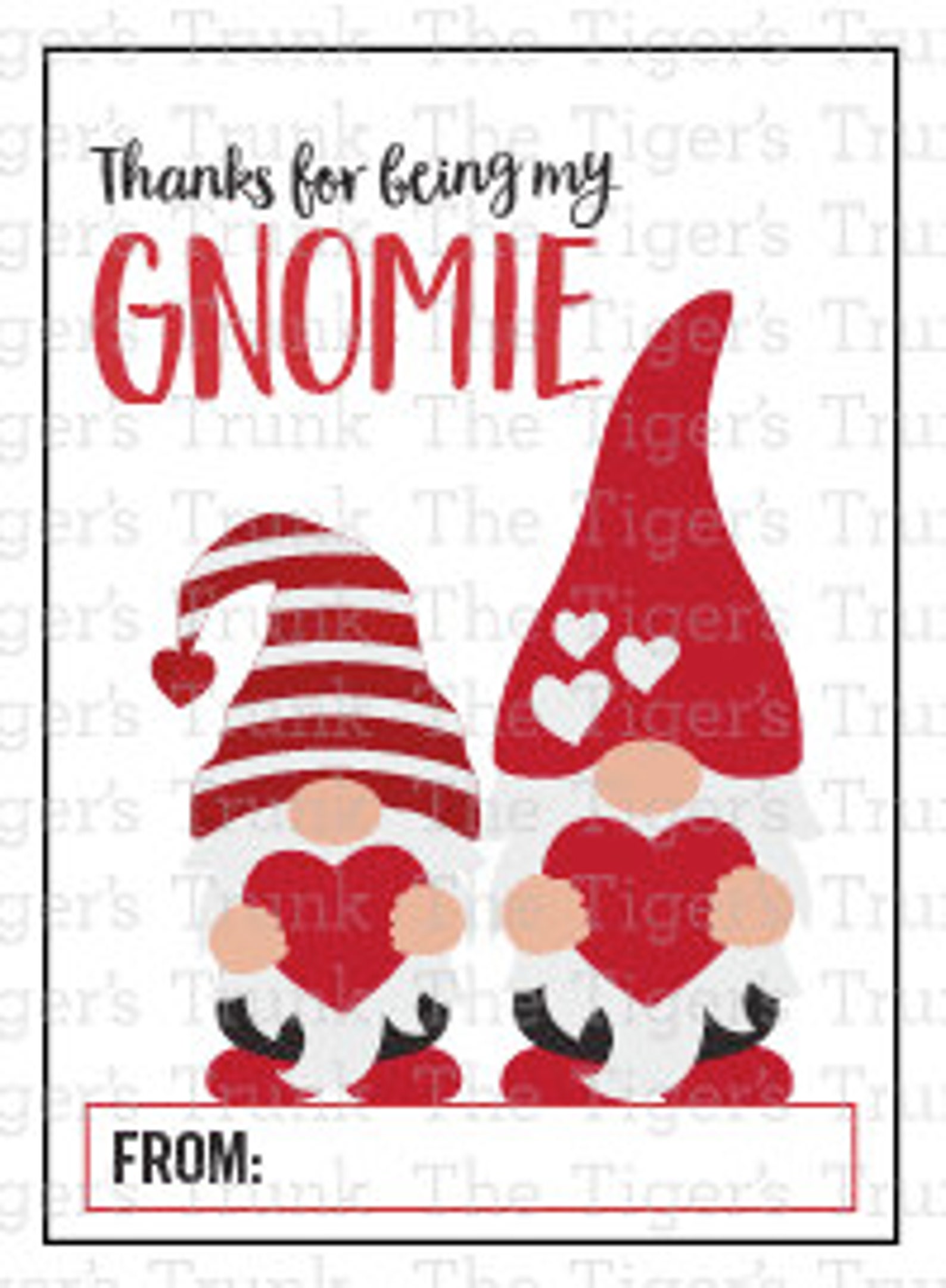 Printable Gnome Valentine Cards: Kids Classroom Exchange (digital ...