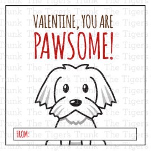 Cute Dog-themed Valentine Printable Cards, Digital Valentine's Day ...