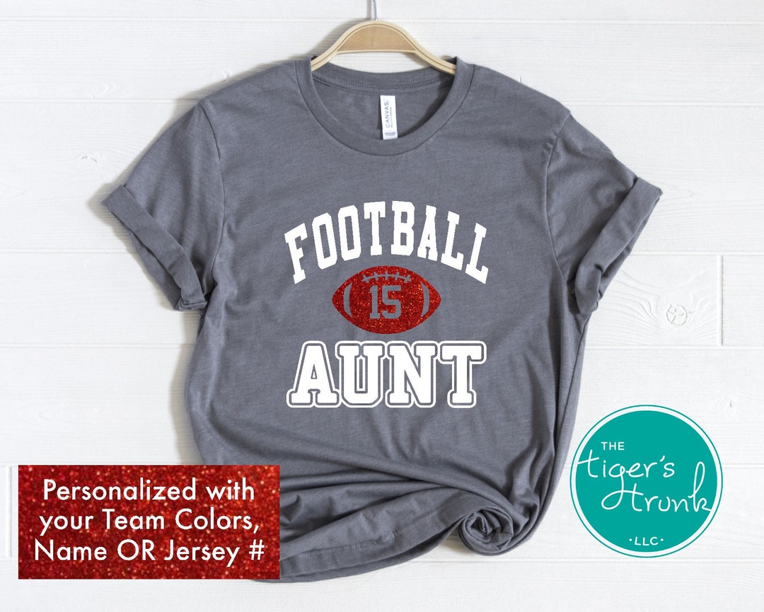 Personalized Football Aunt Shirt: Team Colors Game Day Tee - Etsy