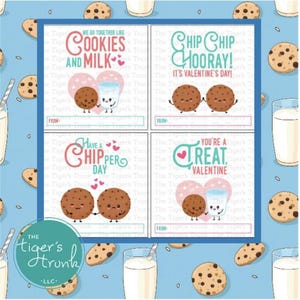 Cookie Valentine's Day Cards for Kids: Printable Class Valentines (JPG ...