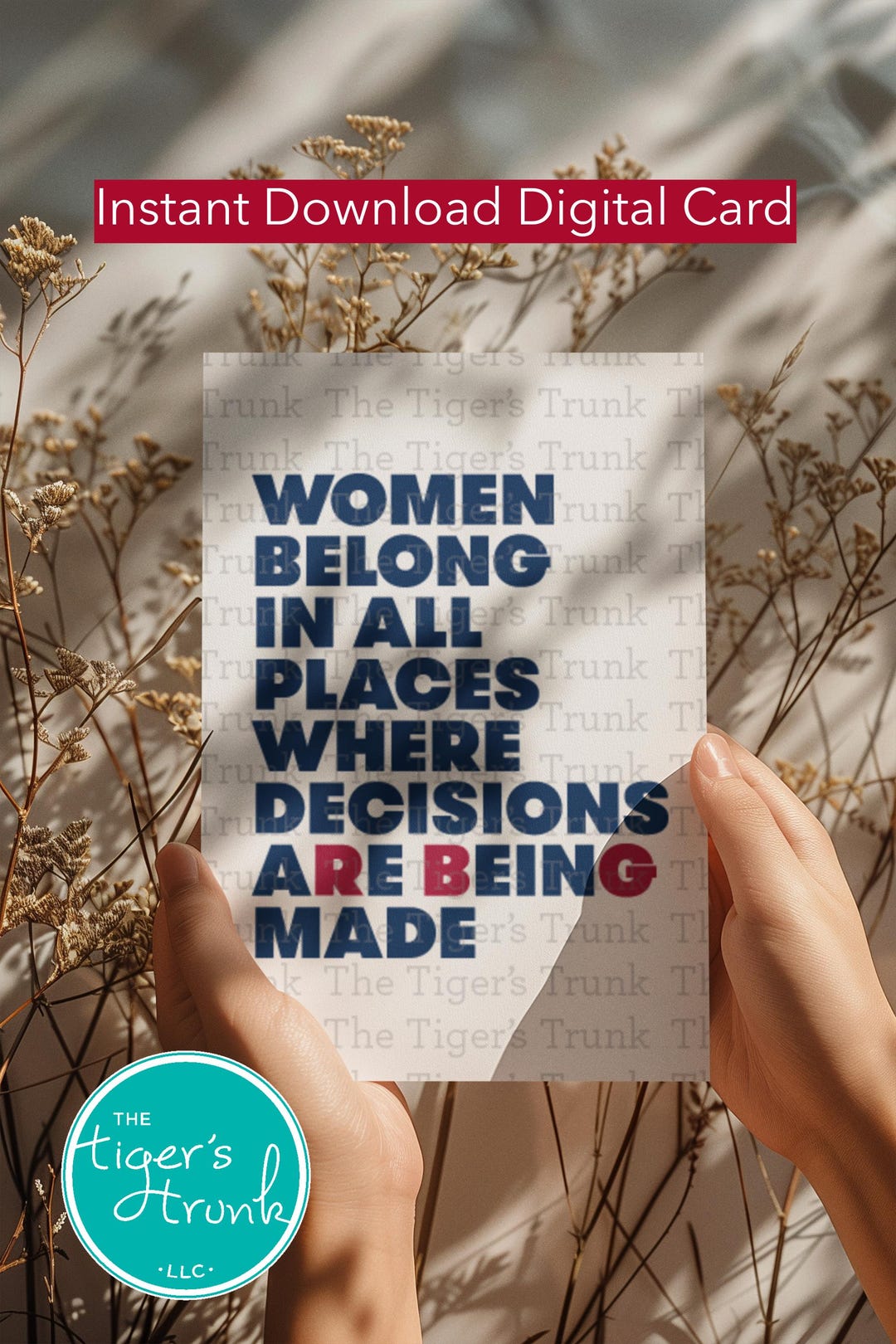 Feminist Printable Card: Women Belong in All Places (digital Download ...
