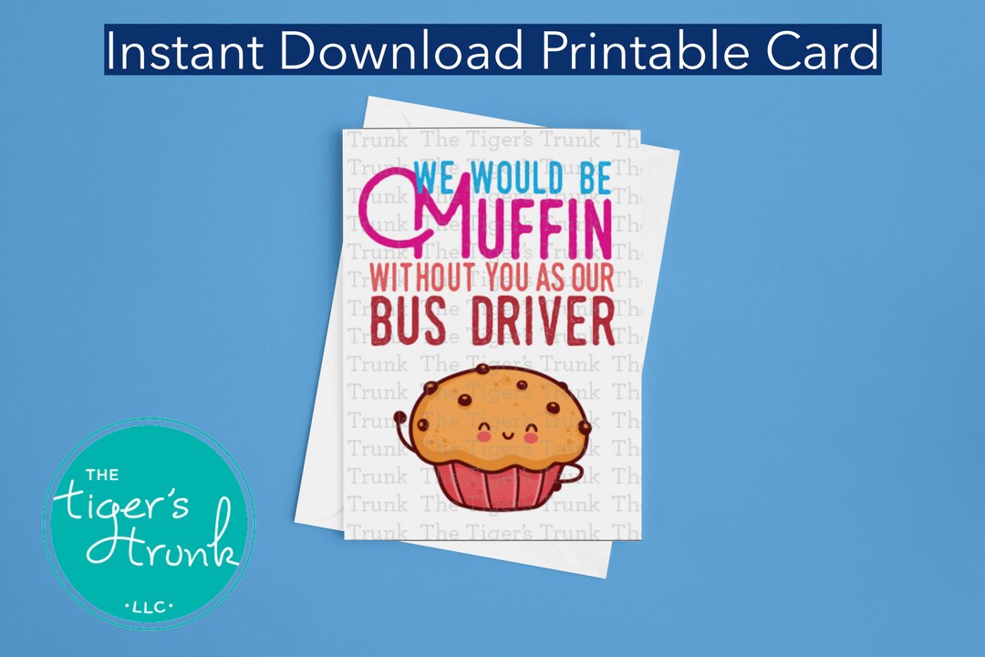 Breakfast-themed Printable Card for School Bus Driver Appreciation ...