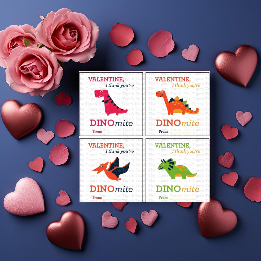 Dinosaur Valentine Printable Tags, Valentine I Think Youre Dinomite ...