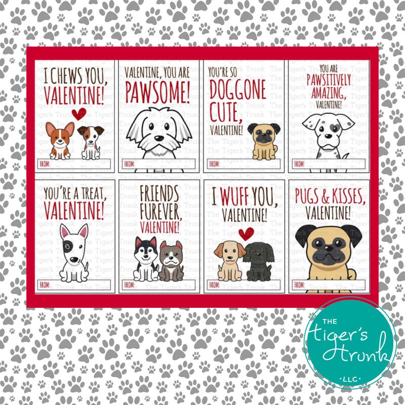 Dog Valentine Card - Etsy