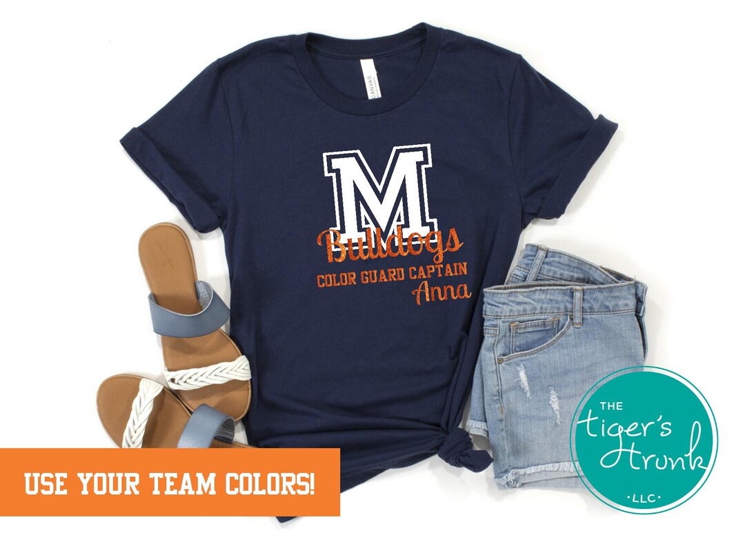 Personalized Color Guard Captain Shirt: School Mascot, Team Colors - Etsy