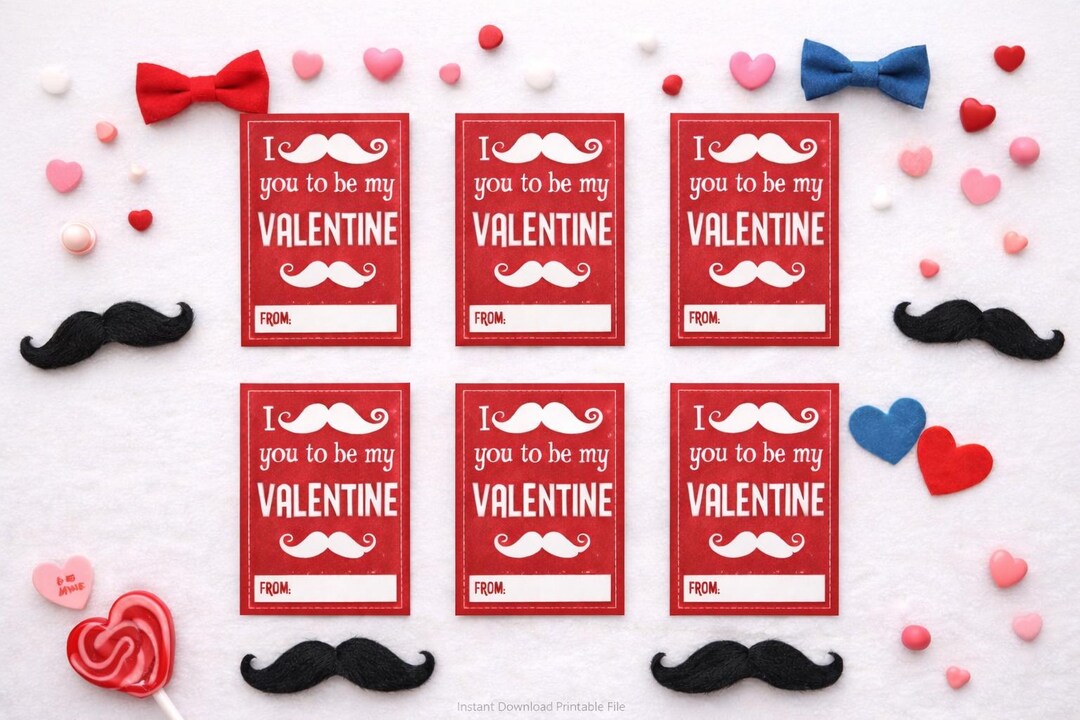 Mustache Valentine Cards Printable, I Mustache You to Be My Valentine ...