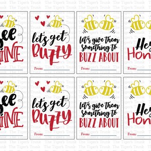Cute Bee-themed Gifts, Valentines Day Cards for Kids, Instant Download ...