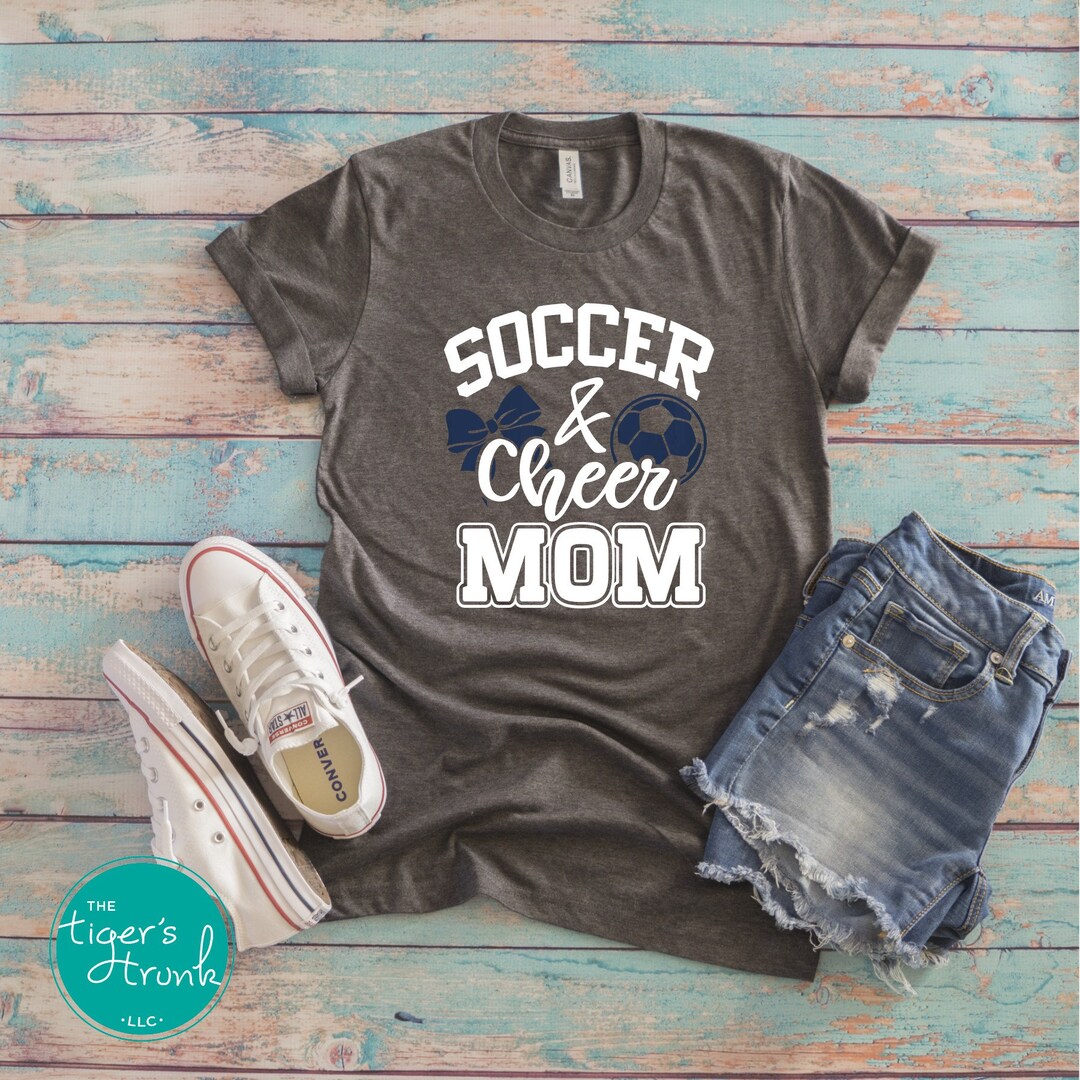 Soccer and Cheer Mom Shirt, Personalized Soccer Mom Tee, Team Colors ...