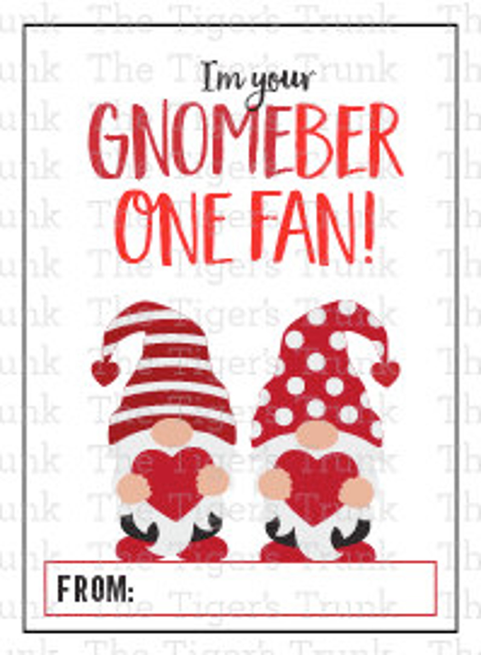 Printable Gnome Valentine Cards: Kids Classroom Exchange (digital ...