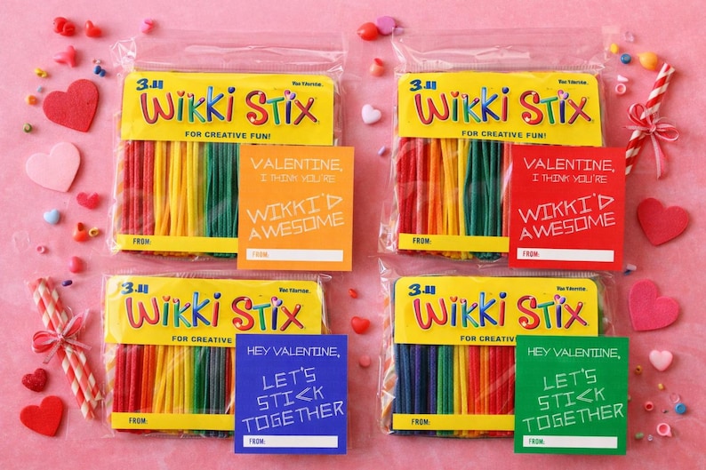 Wikki Stix Valentine Cards, Kids Classroom Exchange (instant Download ...