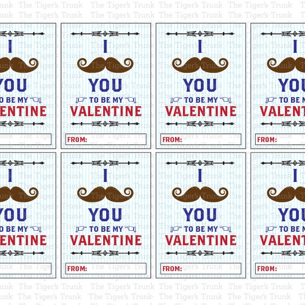 Mustache Valentine - Etsy