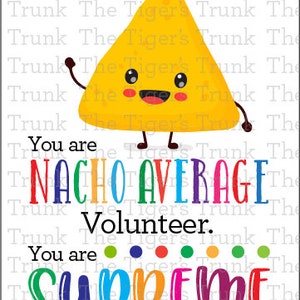 Volunteer Recognition Cheese Gifts, Nacho Average Volunteer Thank You ...