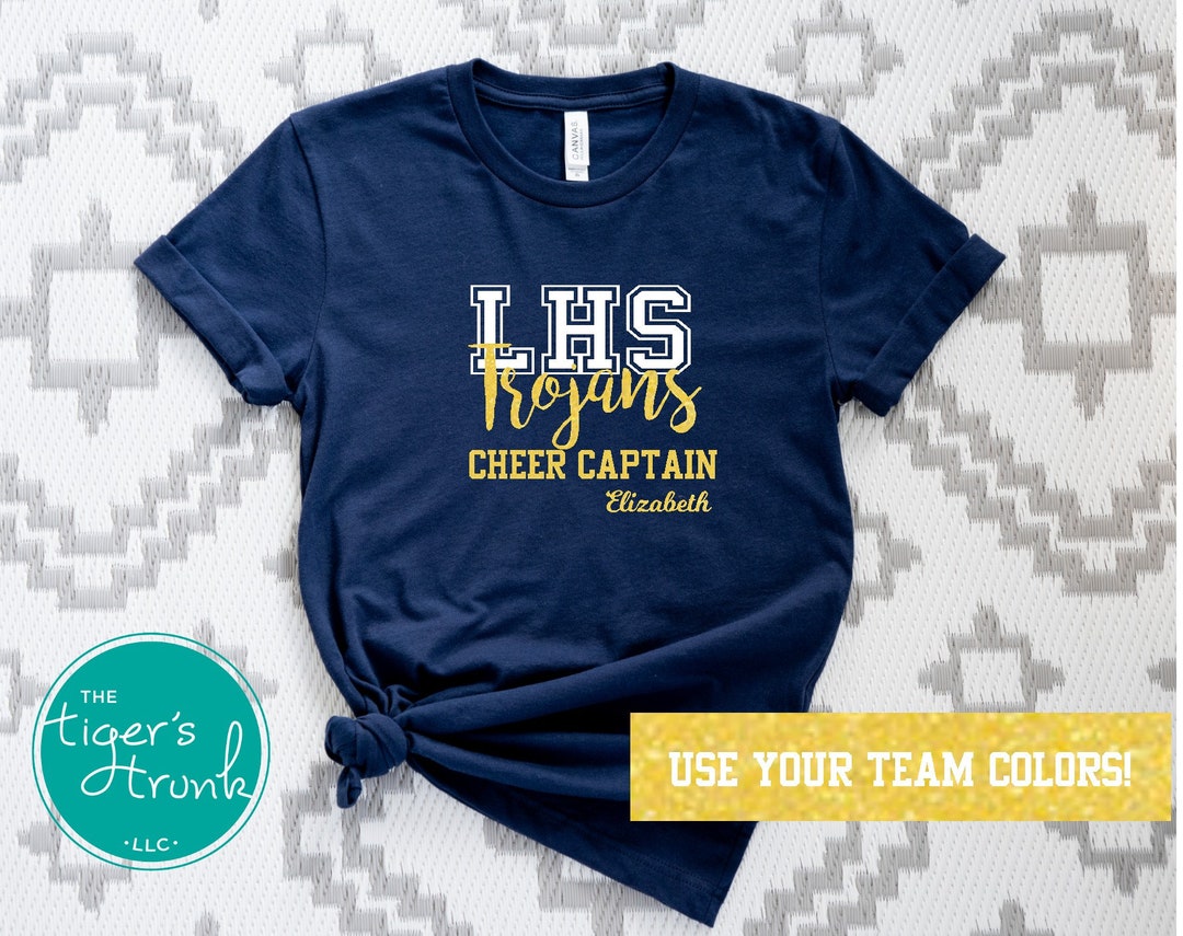 Personalized Cheer Captain Shirt: Custom Team Colors, Mascot Tee - Etsy