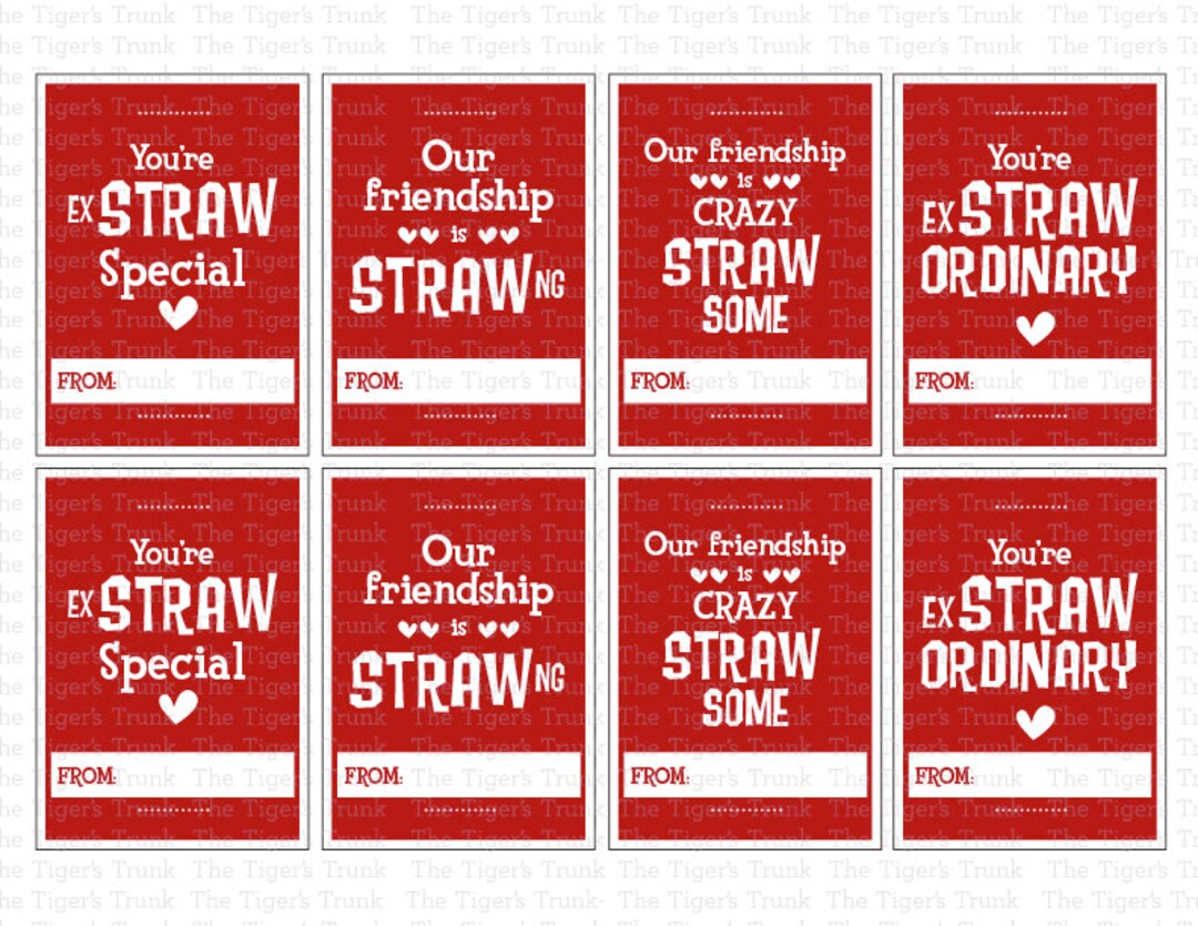 Printable Valentines Day Card for School, Exstraw Special Instant ...