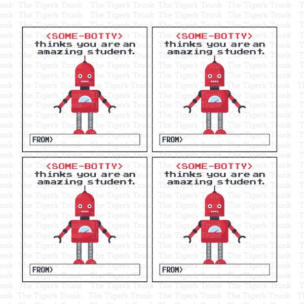 Robot Valentine Card - Etsy