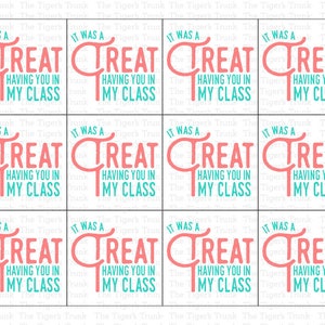 Printable Treat Tags, End of School Year Gifts, Student Goodie, Class ...