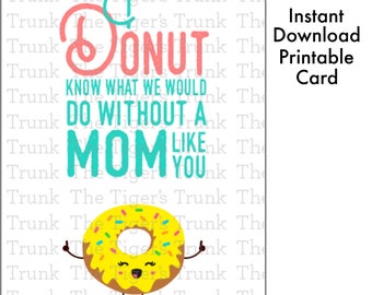 Silly Donut Mother's Day Card- Printable - Etsy