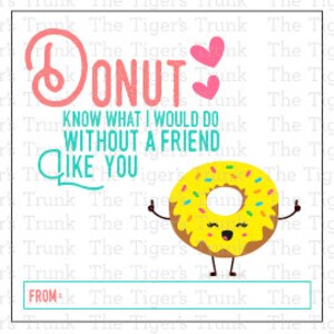 Print at Home Donut Valentine for School, Sweet Valentine Donut-themed ...
