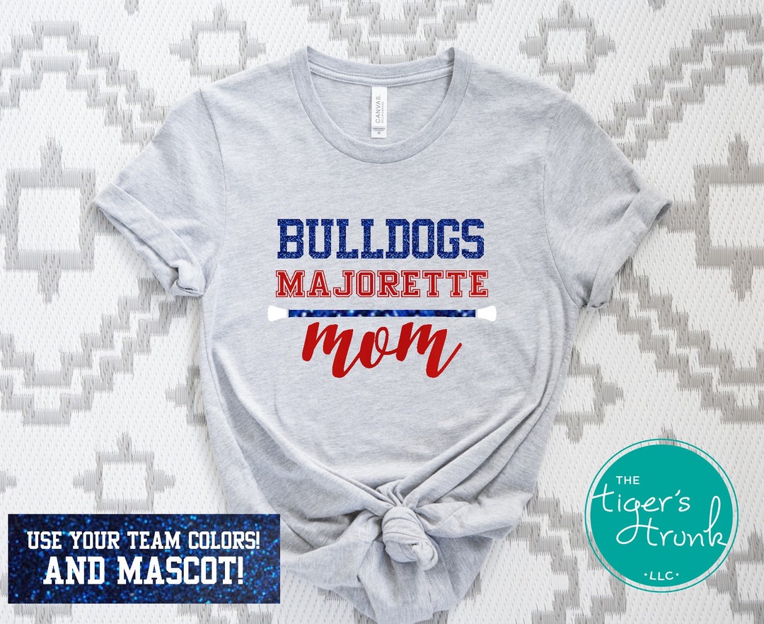 Personalized Glitter Majorette Mom Shirt: Custom Mascot, Game Day Tee ...